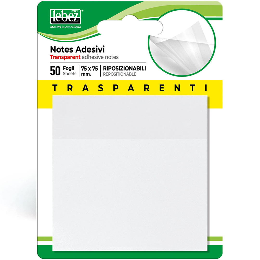 Blocchetto 50 Fogli 75x75 Trasparenti | Lebez 8007509114650 | eBay